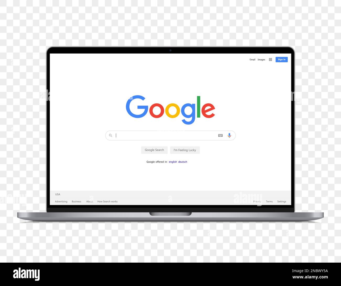 Macbook pro with Google search window mockup. Vector illustration EPS10 ...