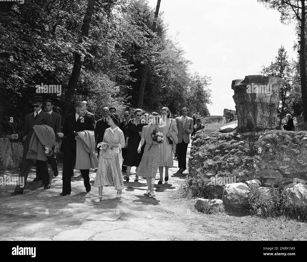 Sightseeing on the Palatine Hill, Princess Margaret talking to Ward ...