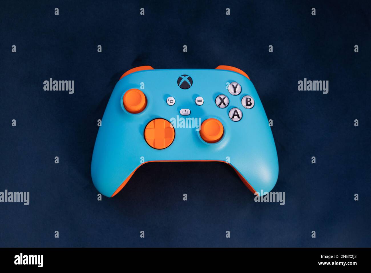 LONDON - FEBRUARY 13, 2023: Xbox Design Lab custom gaming controller in ...