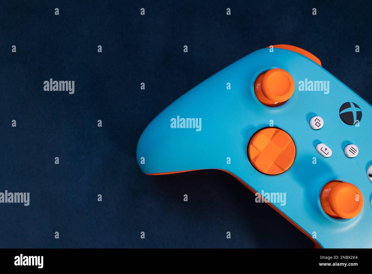 LONDON - FEBRUARY 13, 2023: Xbox Design Lab custom gaming controller in ...