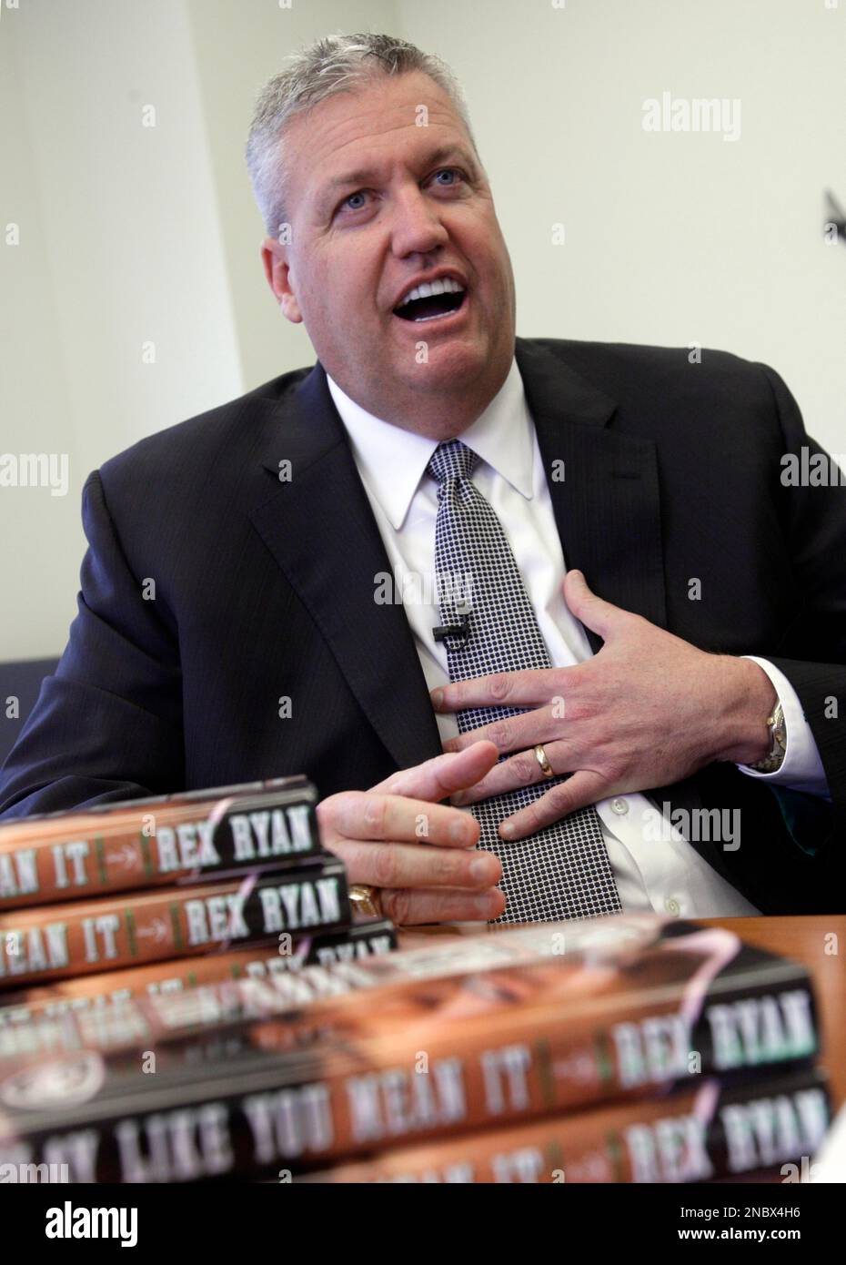New York Jets football coach Rex Ryan is interviewed about his new book ...