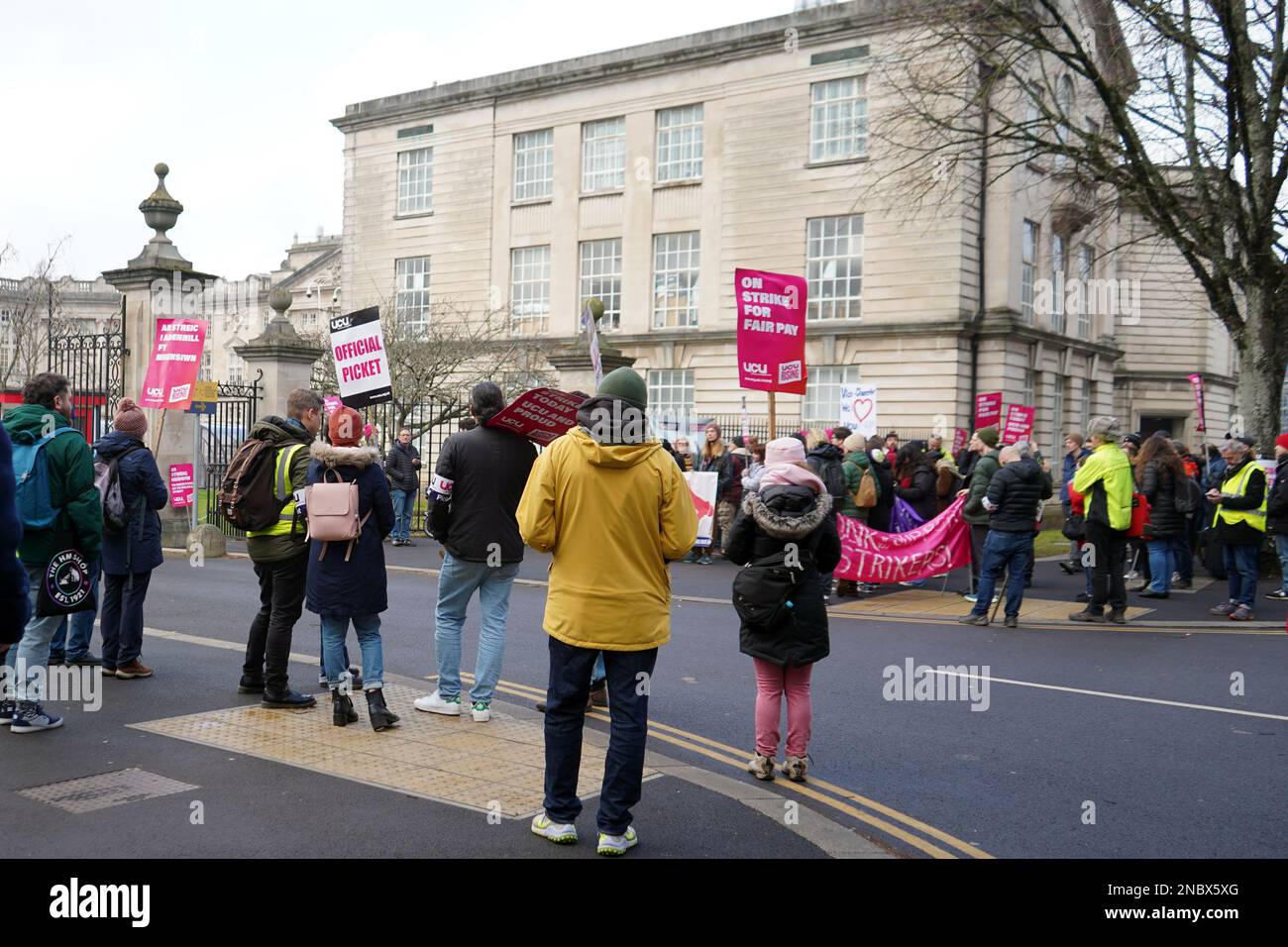 Cardiff University, Wales. February 14th 2023. Academics and senior ...