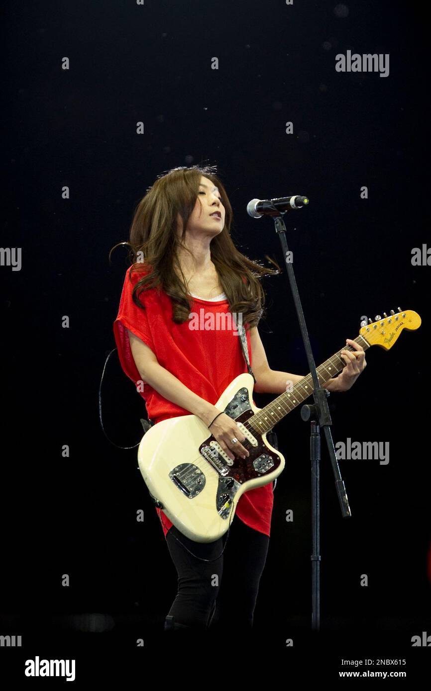Taiwanese singer Cheer Chen performs during Rock Records' 30th ...