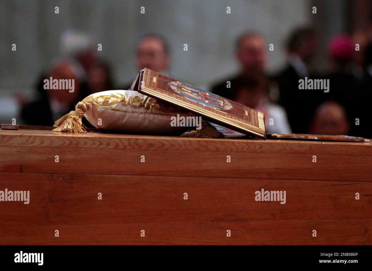 The casket of John Paul II lies inside St. Peter's Basilica, at the ...