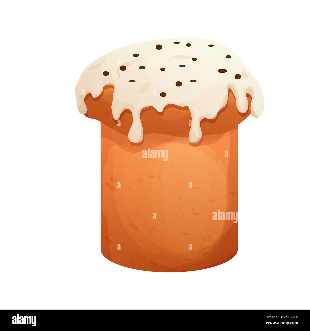 Panettone traditional cake in cartoon style isolated on white ...