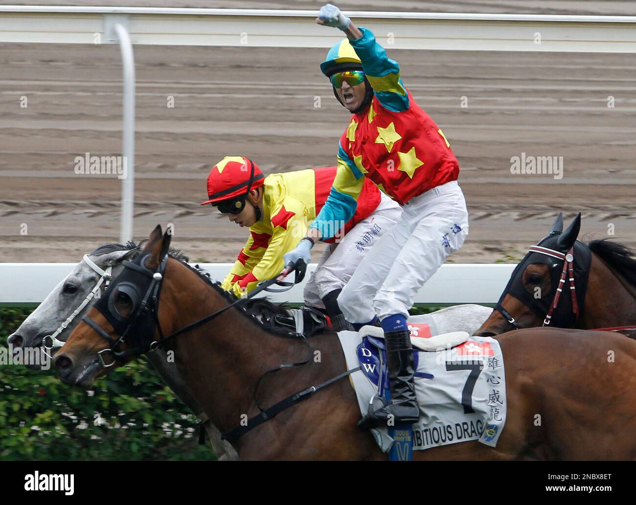 South African jockey Douglas Whyte riding Hong Kong horse Ambitious ...