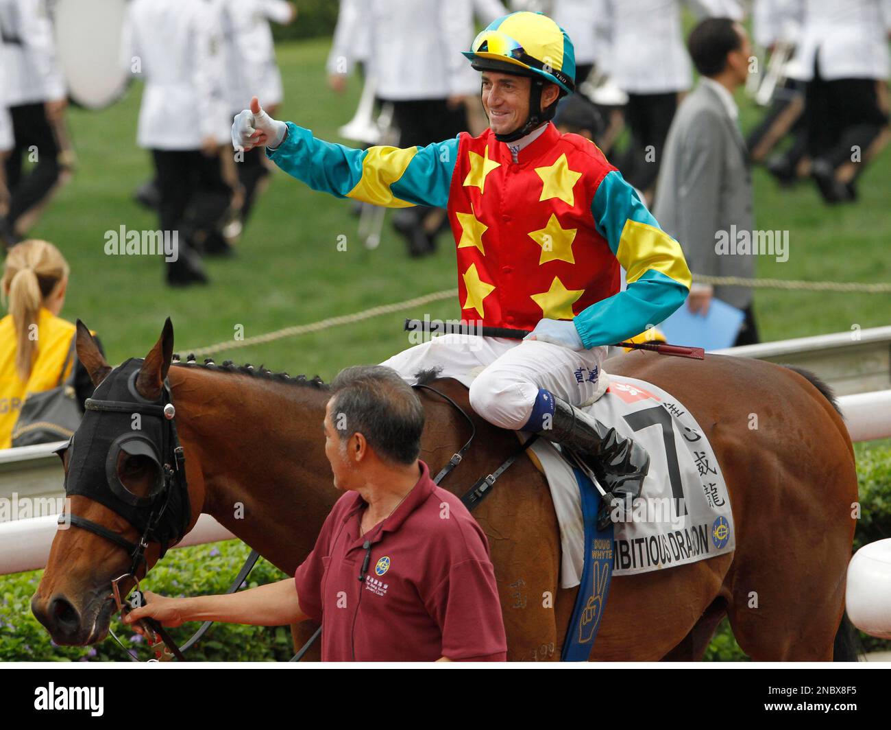 South African jockey Douglas Whyte riding Hong Kong horse Ambitious ...