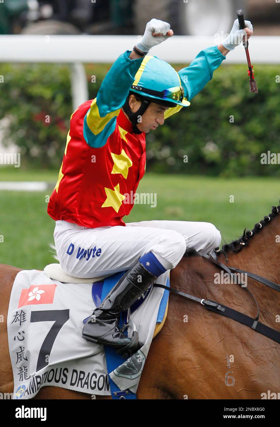 South African jockey Douglas Whyte riding Hong Kong horse Ambitious ...