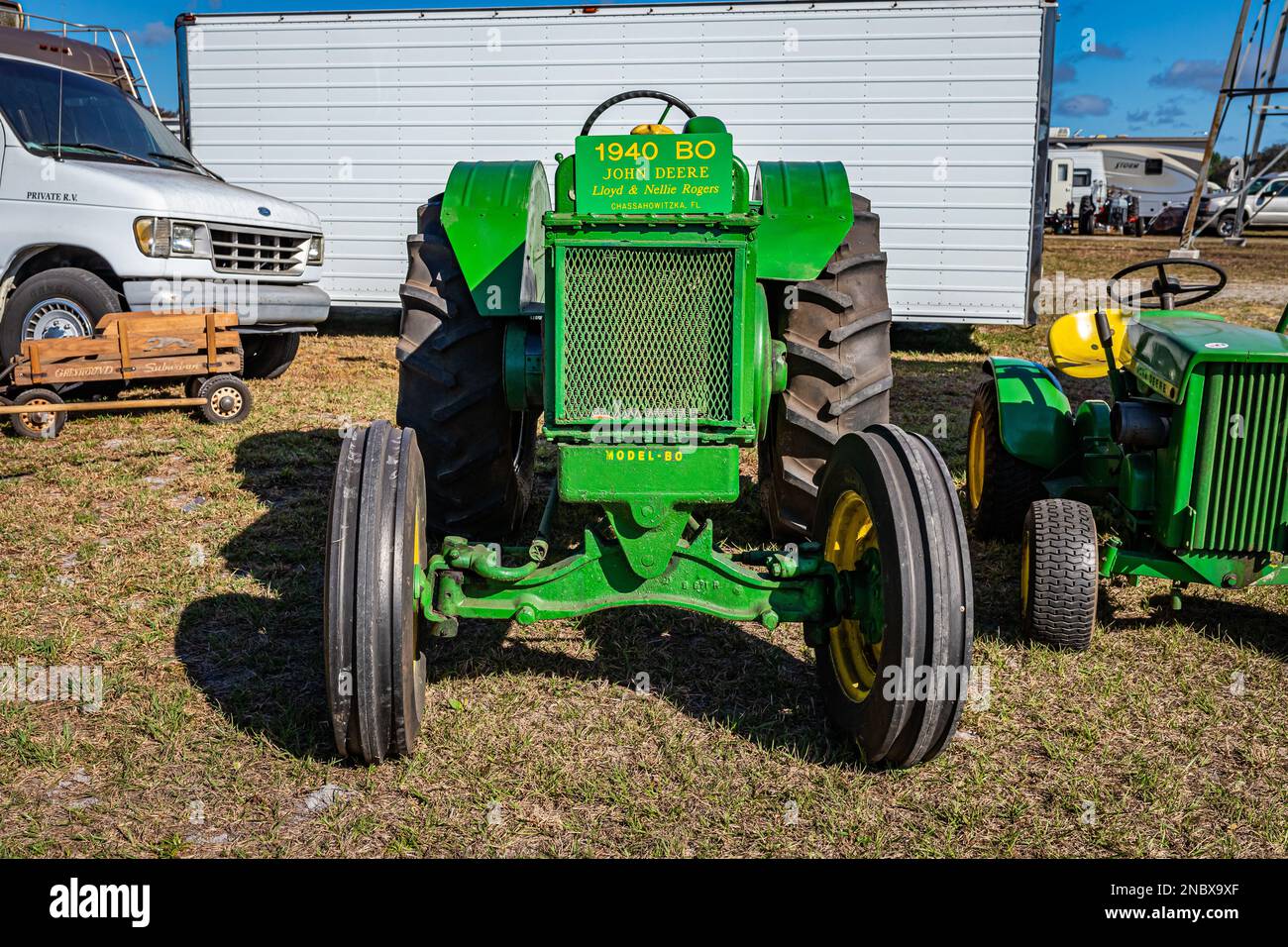 Fort Meade, FL - February 24, 2022: High perspective front view of a ...