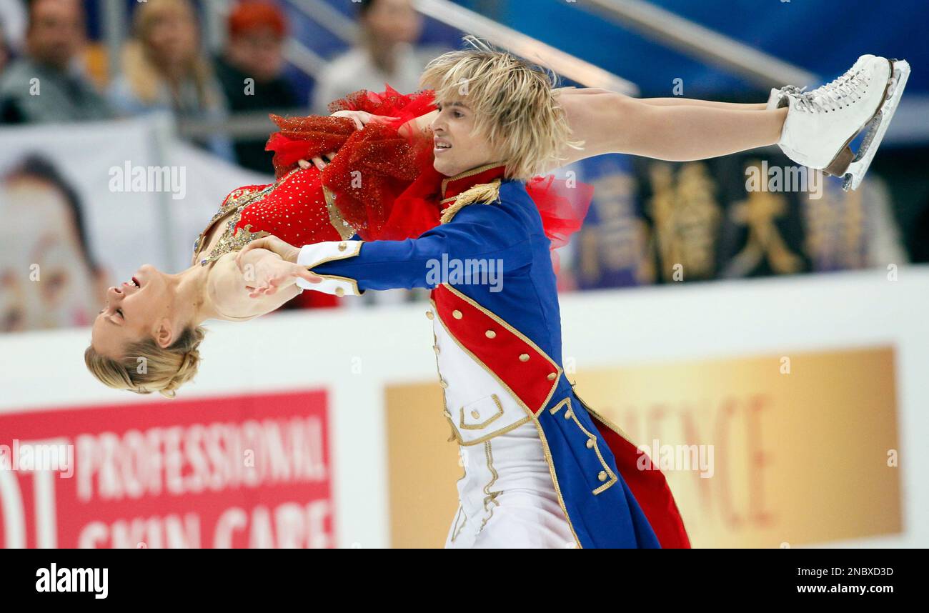 France's Pernelle Carron and Lloyd Jones perform their short dance ...