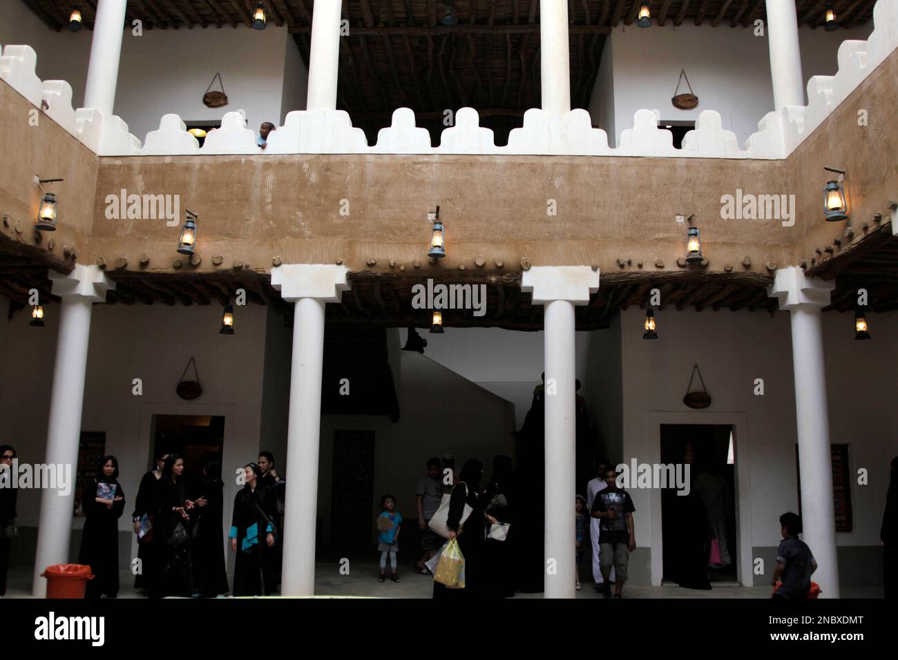 Saudi people visit an old Traditional Saudi house during the Janadriyah ...