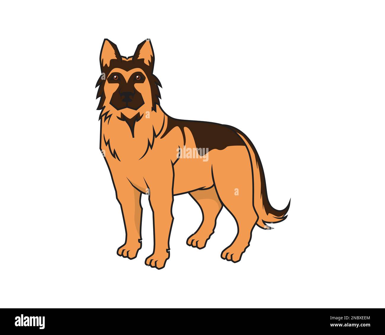 German Shepherd with Standing Gesture Illustration visualized with ...