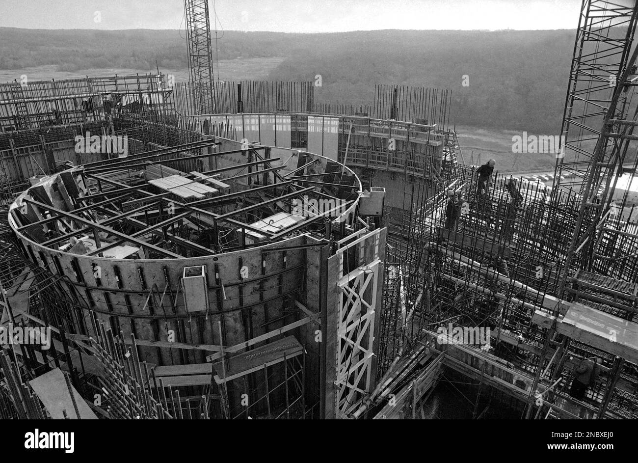 The cylindrical reactor core for the Shoreham Nuclear Plant in ...