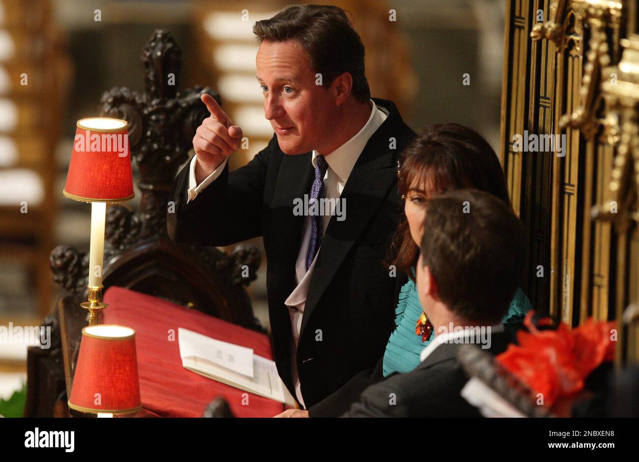 Prime Minister David Cameron before the wedding of Prince William and ...
