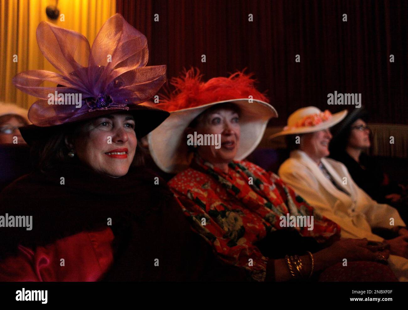 Jan Scott, left, and Emillie Weldon, both of Angwin, Calif., attend a ...