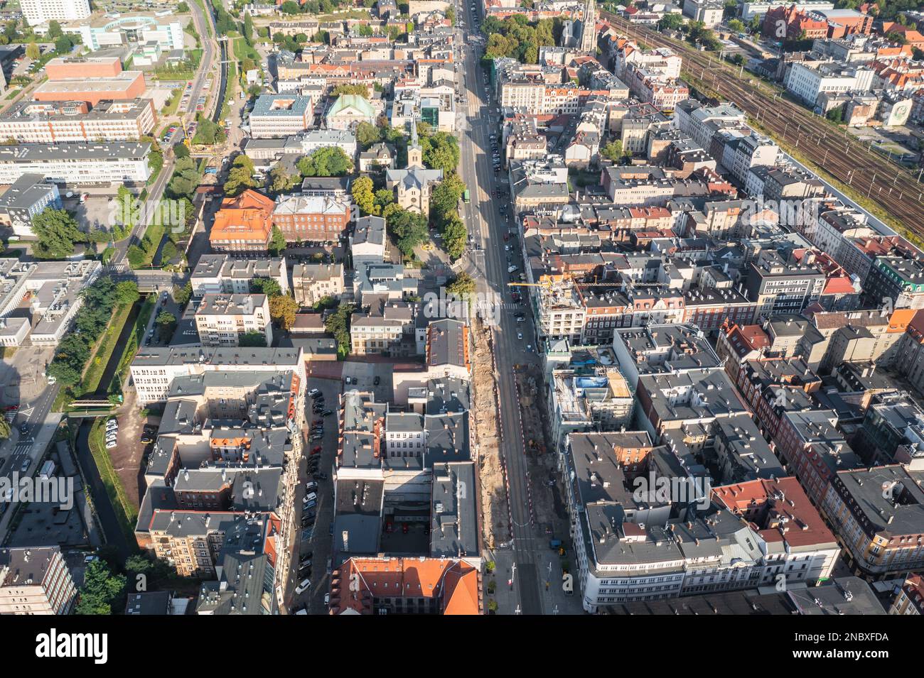 Aerial drone photo of Katowice city, Silesia region of Poland Stock ...