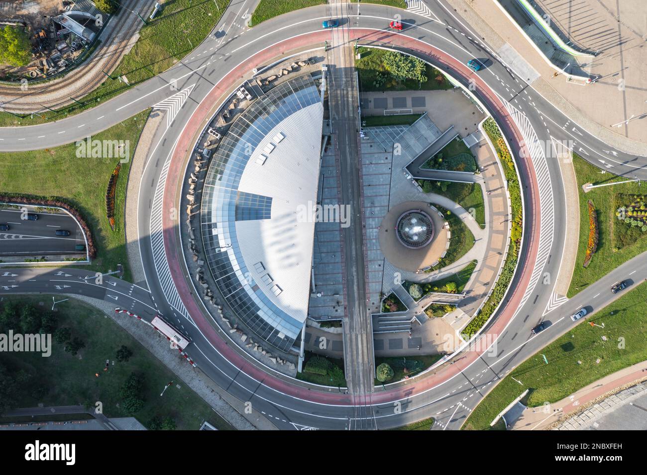 Roundabout of General Jerzy Zietek in Katowice city, Silesia region of ...