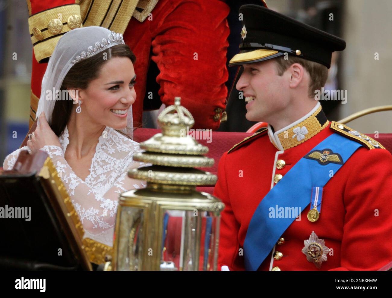 Britain's Prince William and his wife Kate, Duchess of Cambridge, left ...