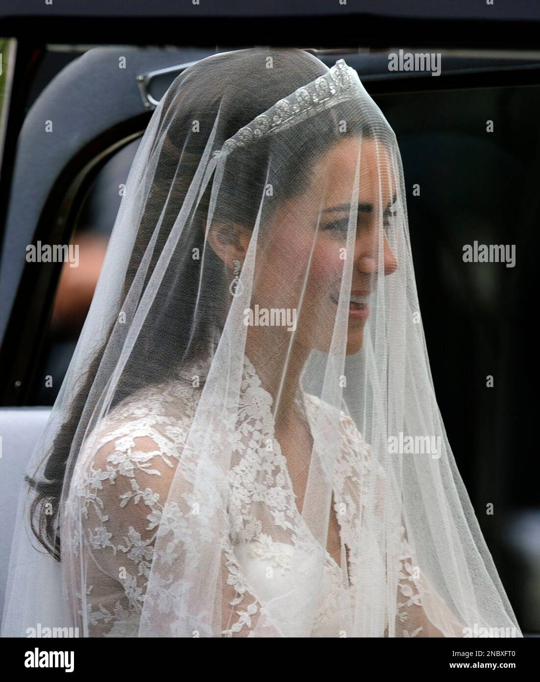 Kate Middleton Arrives At Westminster Abbey For The Royal Wedding With