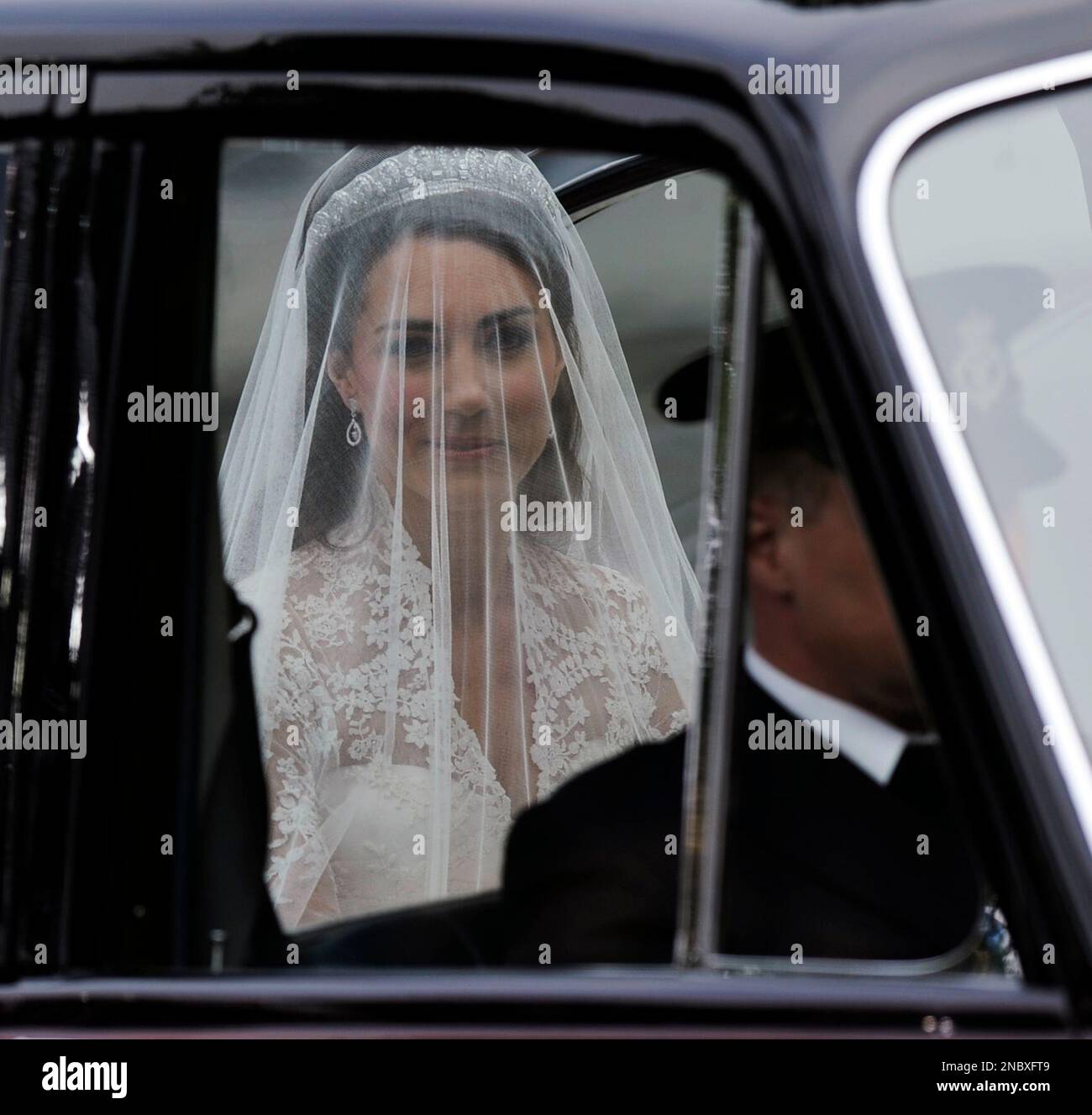 Kate Middleton arrives at Westminster Abbey for the Royal Wedding with ...