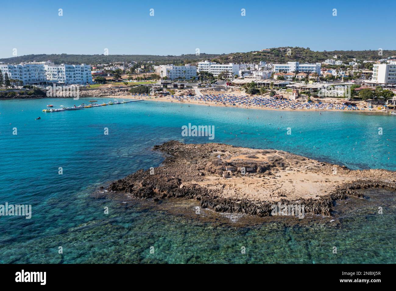 Fig Tree Bay Islet and Fig Tree beach in Protaras resort in Famagusta ...