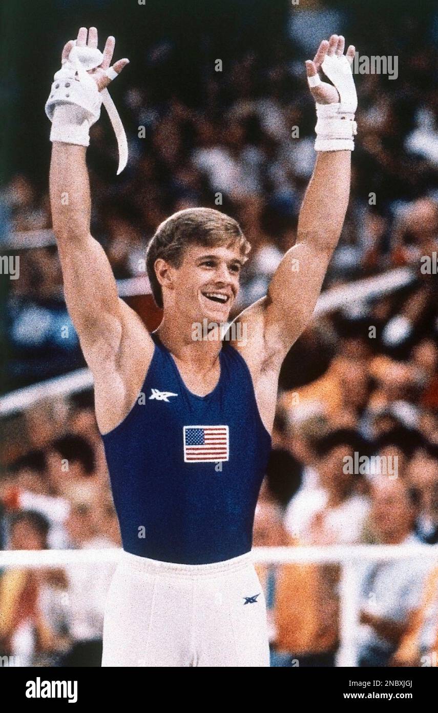 FILE - In this Aug. 2, 1984 file photo, American gymnast Peter Vidmar ...