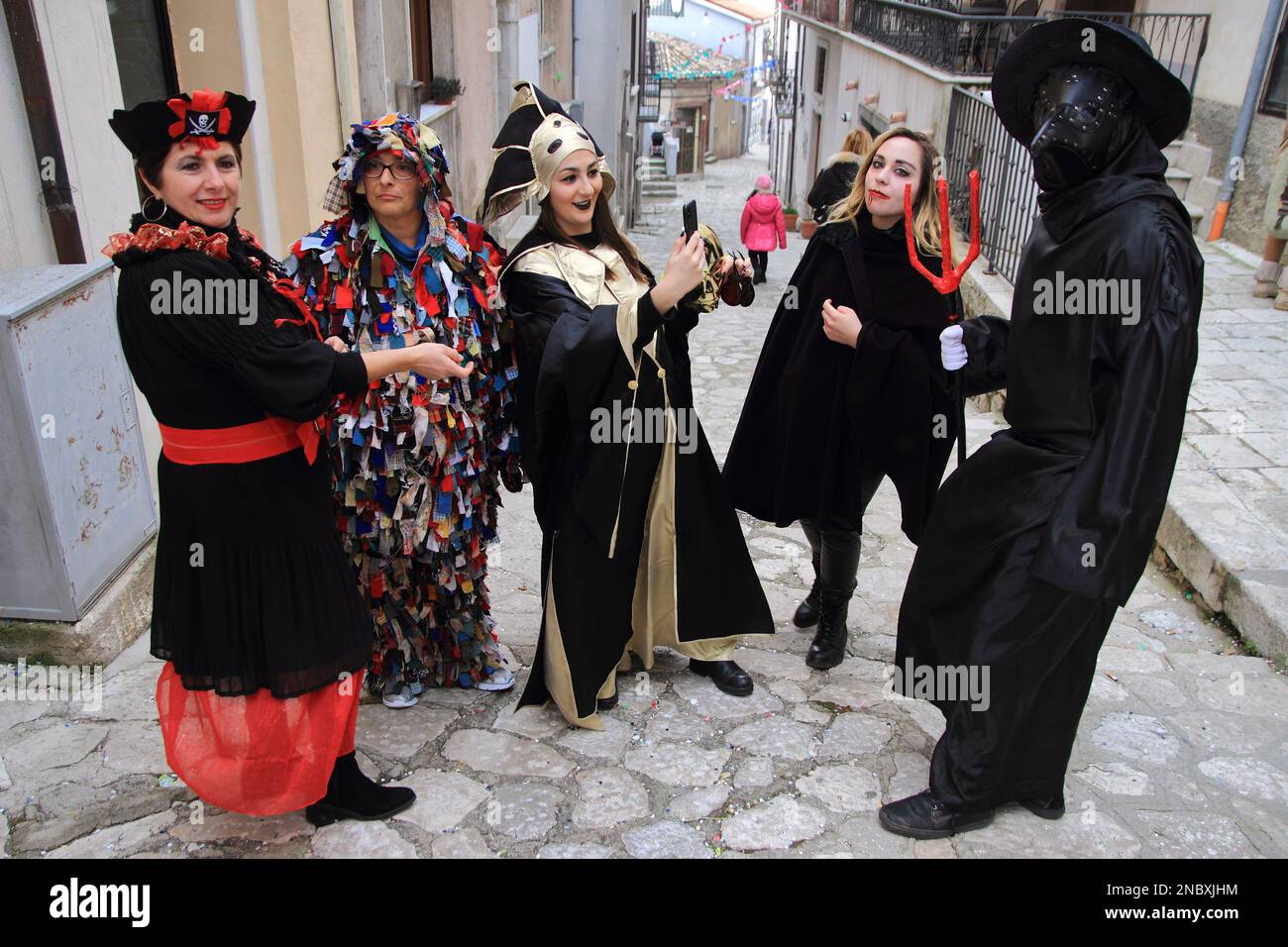 Traditional carnival with traditional masks and dances in the historic ...