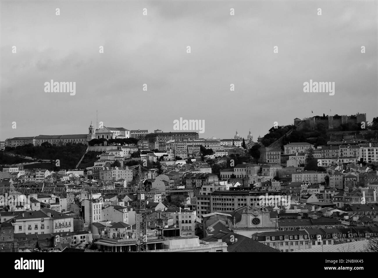 Rooftops panorama Black and White Stock Photos & Images - Alamy