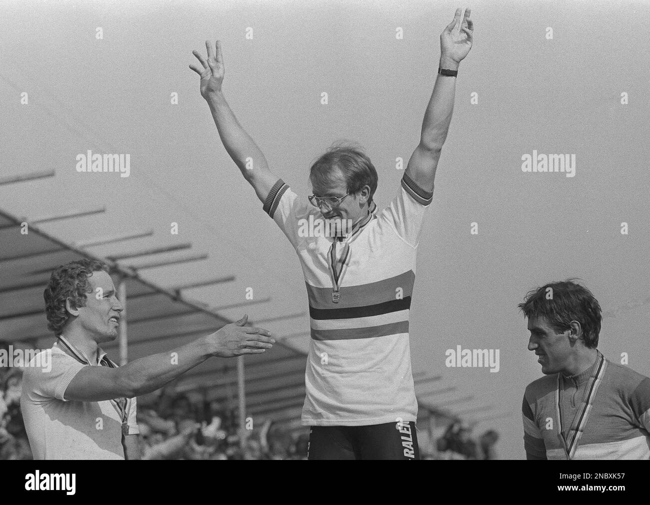 West Germany's Dietrich "Didi" Thurau reaches out to congratulate ...