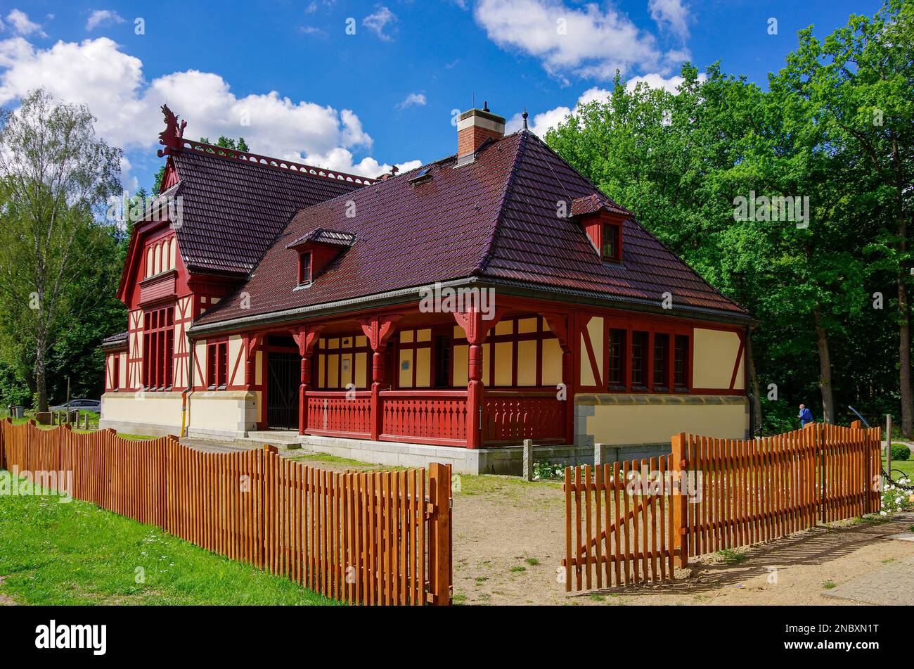 Rear view of the Kaiserpavillon of the Kaiserbahnhof Joachimsthal ...