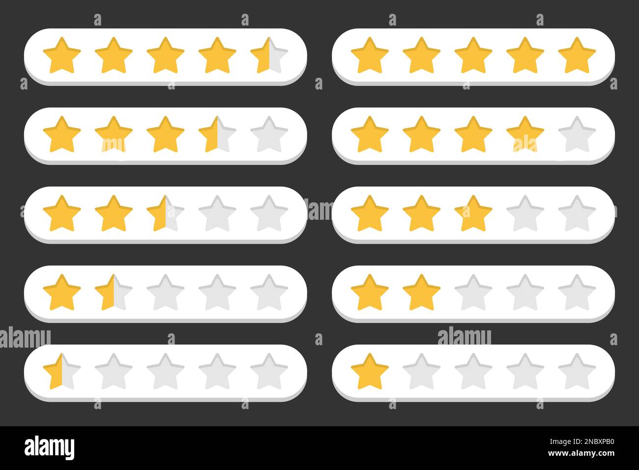 Set of stars customer rating review in a flat design Stock Vector Image ...
