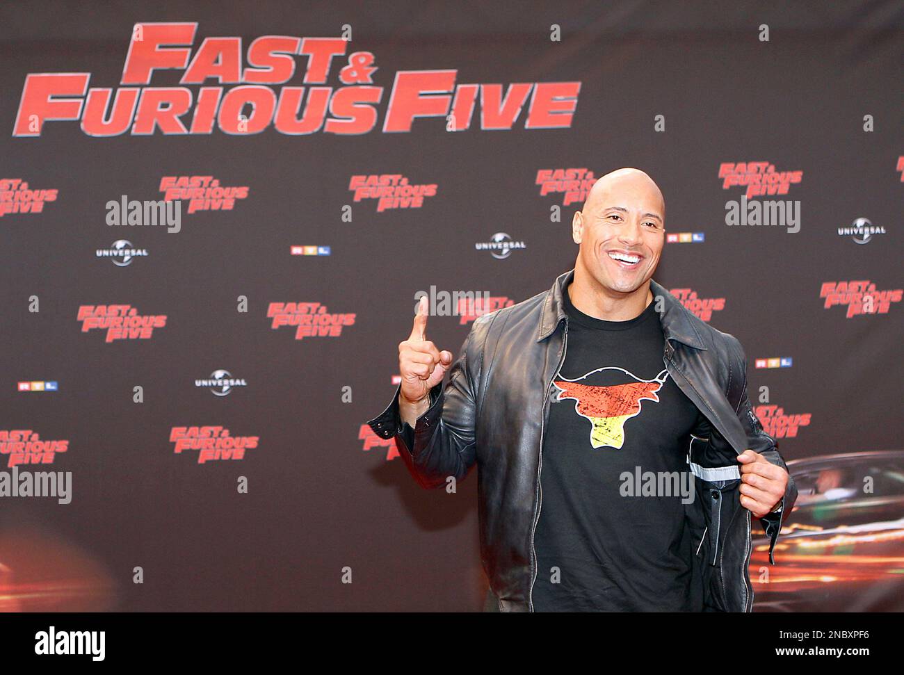 US actor Dwayne Johnson arrives for the German premiere of the film ...