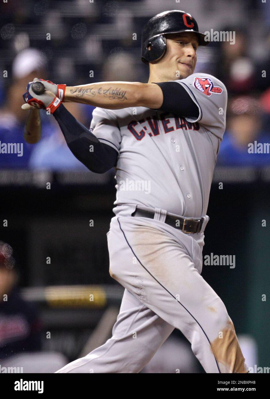 Cleveland Indians' Asdrubal Cabrera (13) bats during an MLB baseball ...