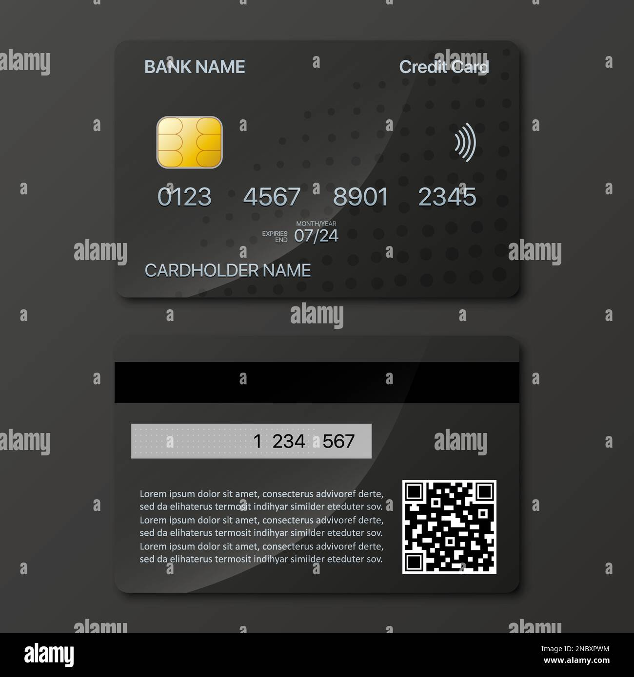 Black business cards mockup Stock Vector Images - Alamy