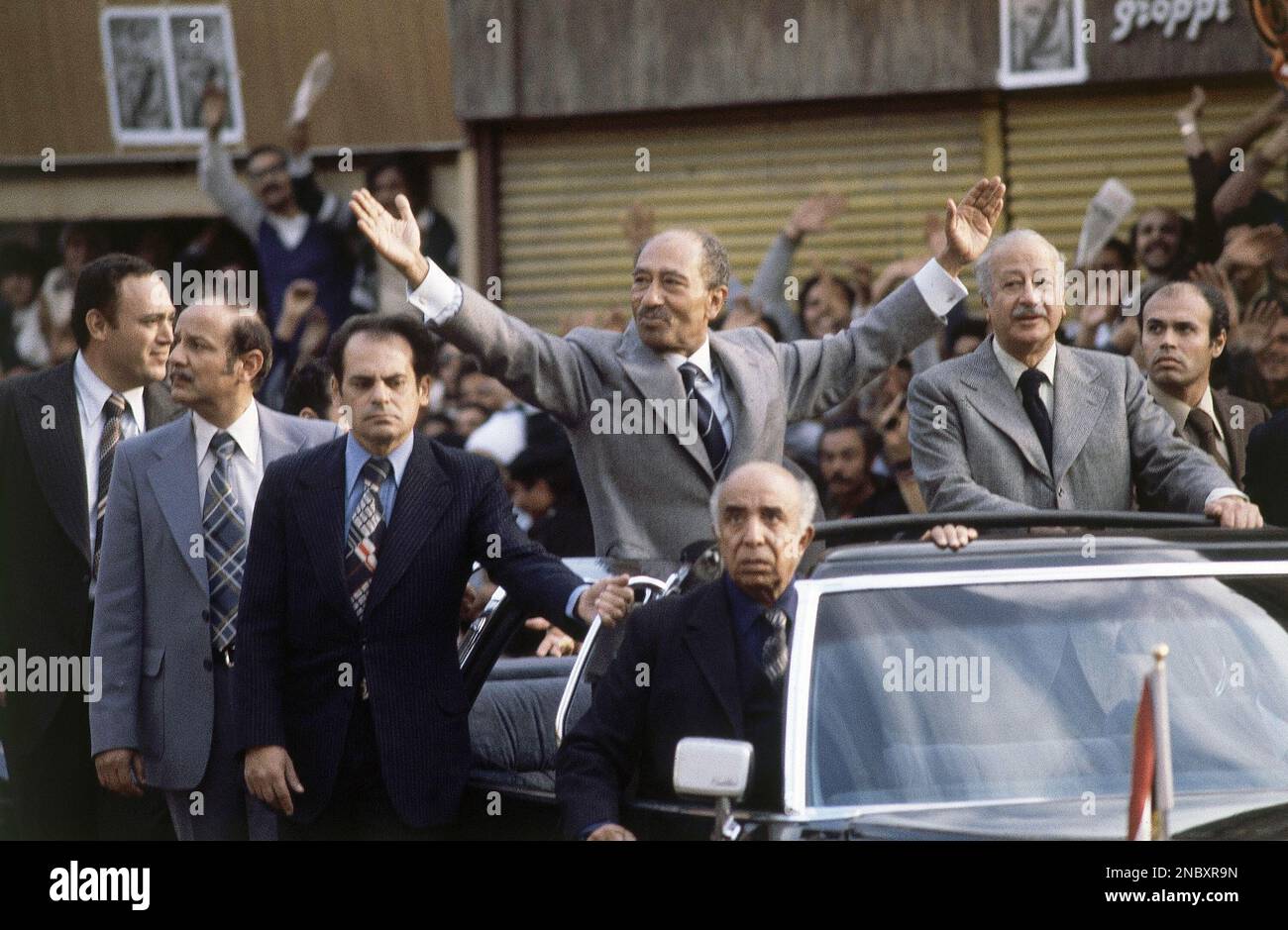 President Anwar Sadat visits Mansura, Lower Egypt in December 1978 ...
