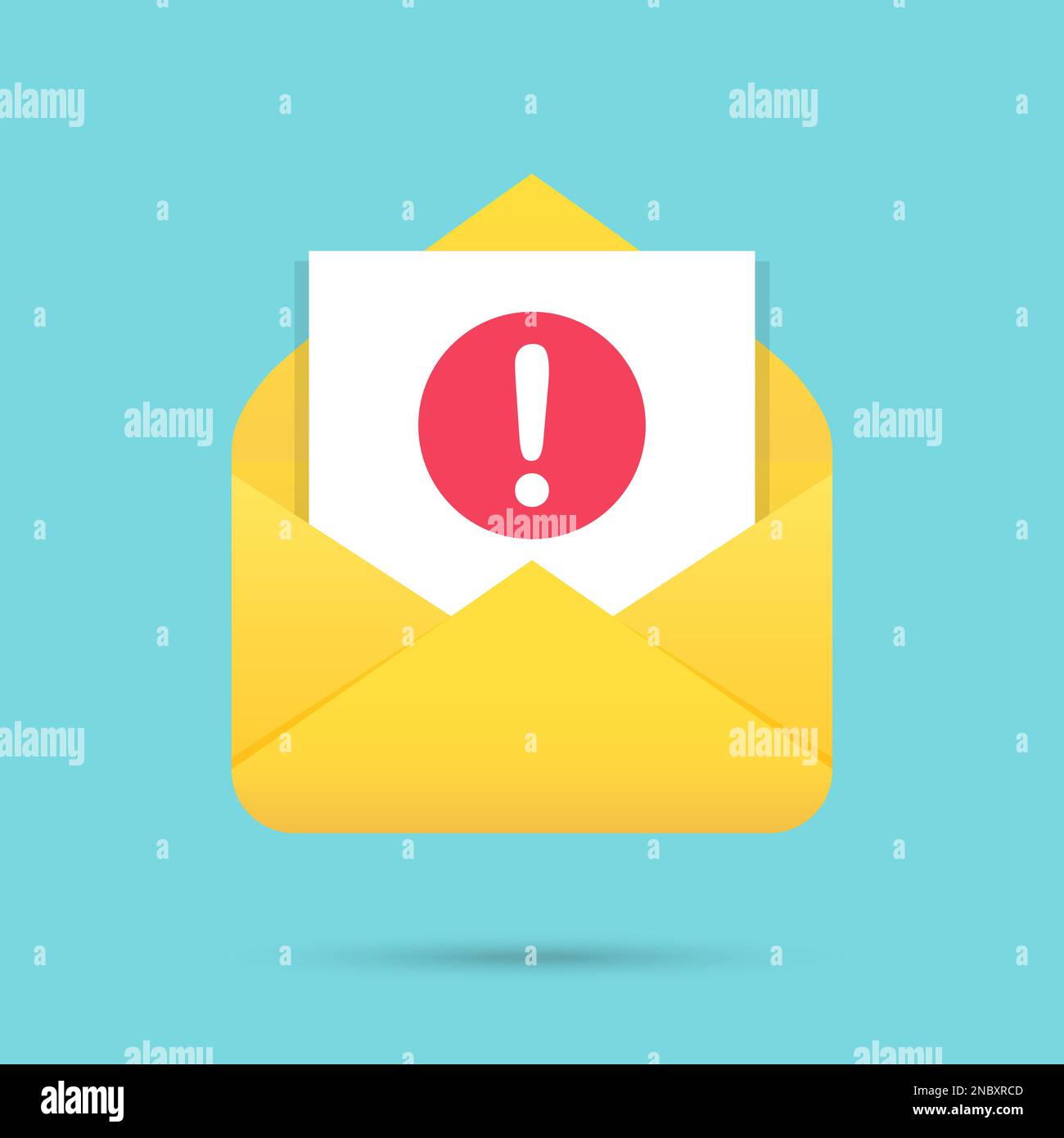Email message with attention icon in a flat design Stock Vector Image ...