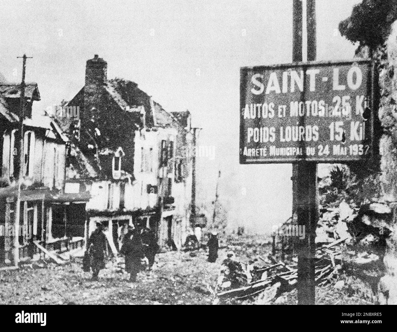 One of the entrances to the Normandy town of St. Lo, France on July 19 ...