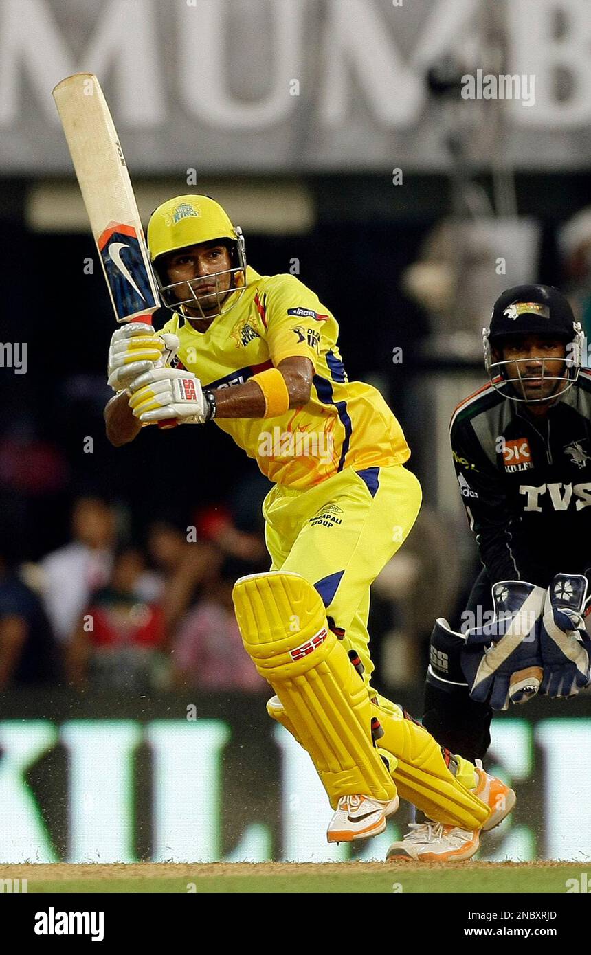 Chennai Super Kings' Subramaniam Badrinath bats during the Indian ...