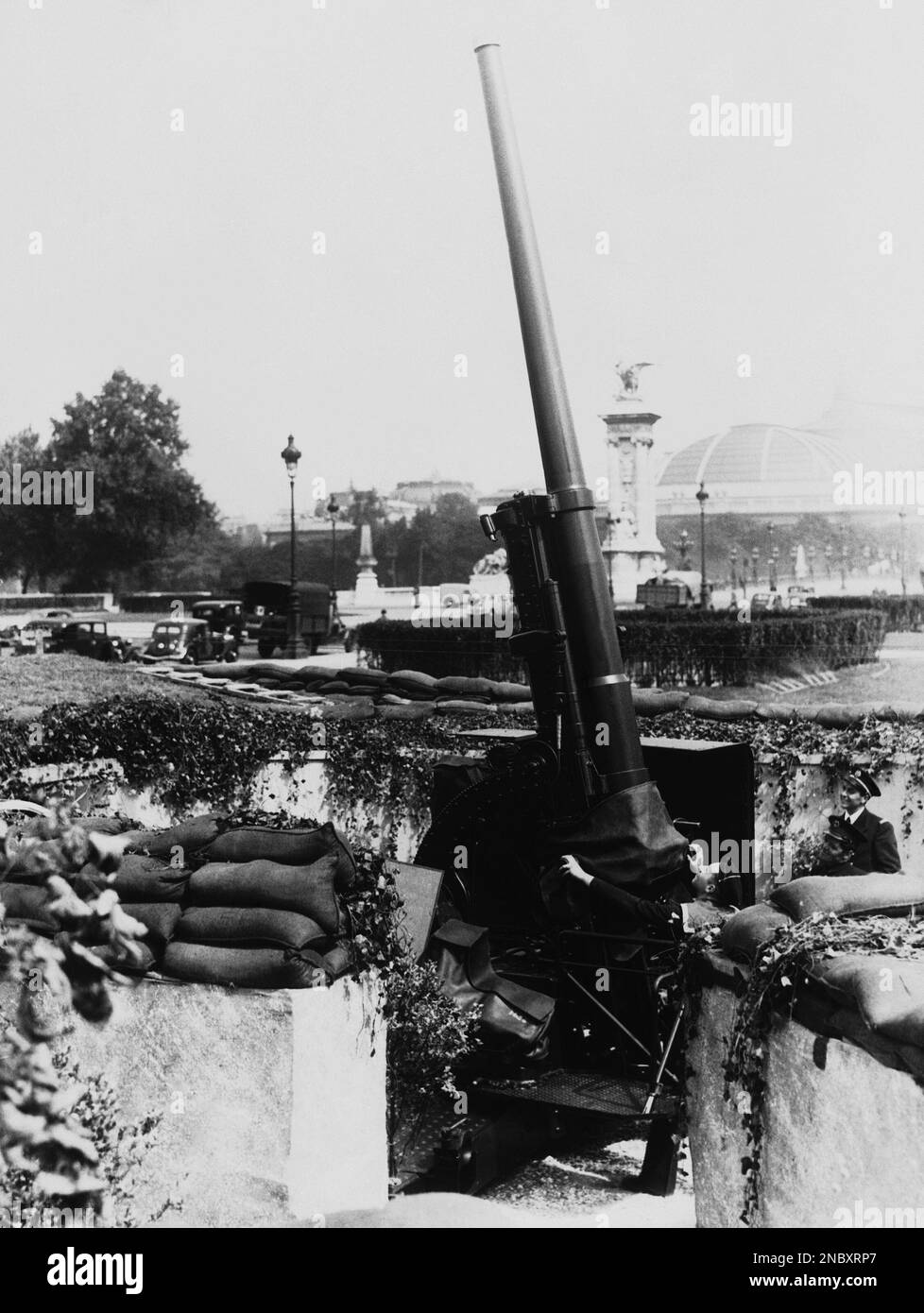 Trenches, sandbags, and Anti-aircraft gun emplacement… this picture ...
