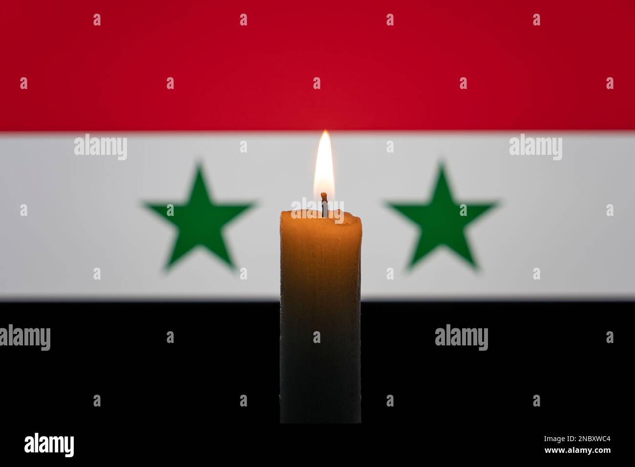 Mourning in the country. A burning candle on the background of the ...