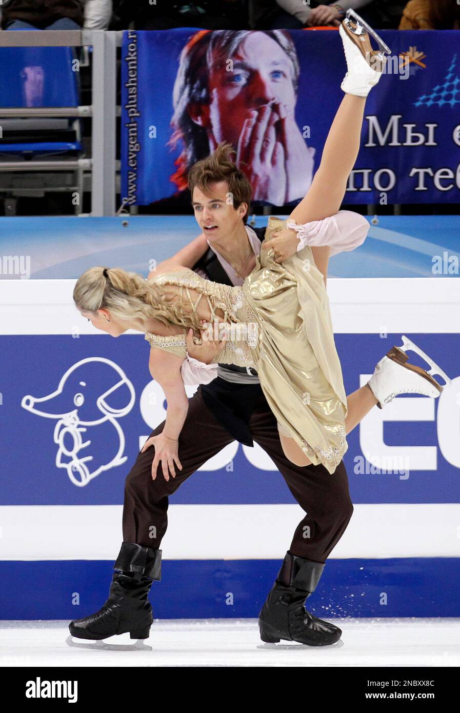 Switzerland's Ramona Elsener and Florian Roost perform their free dance ...