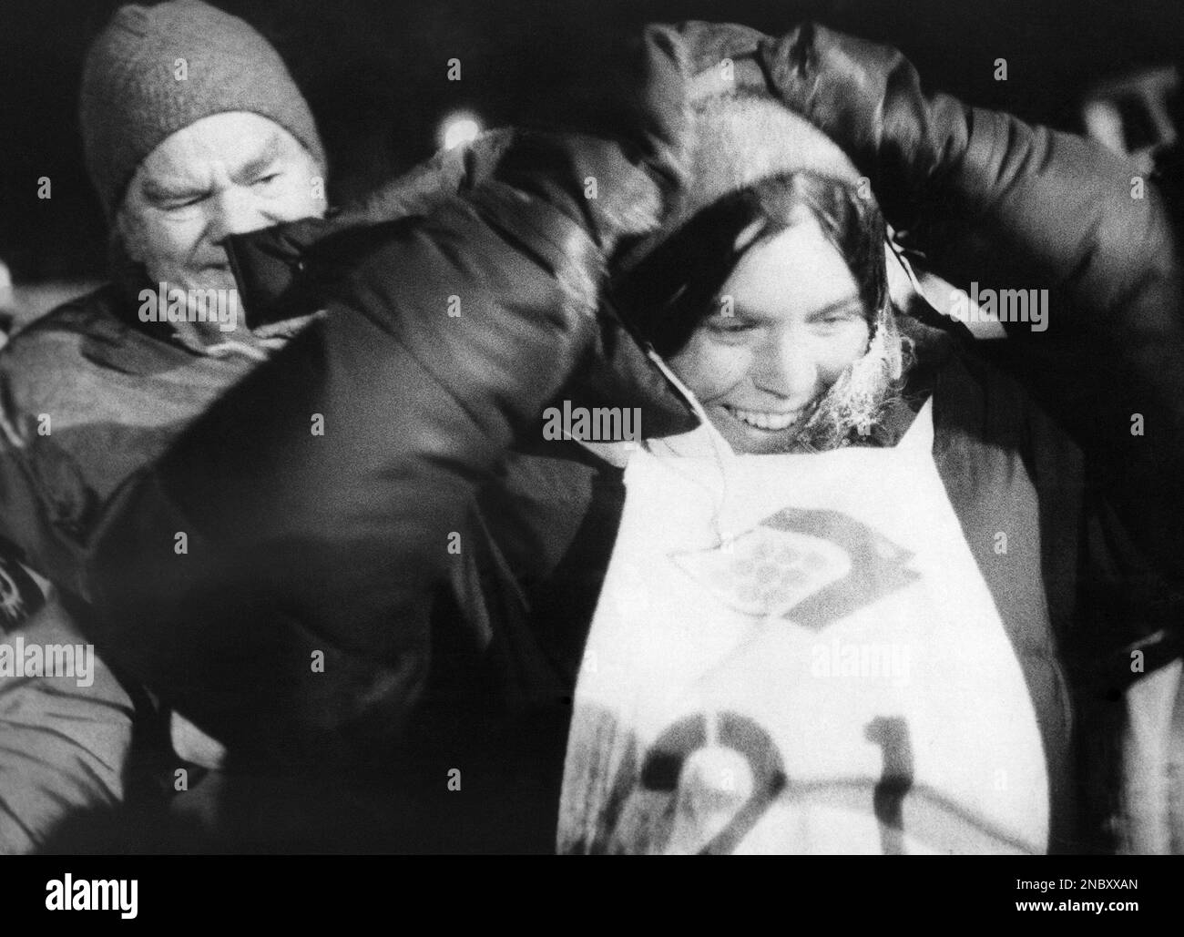 Sue Butcher of Knik pulls the bib designating her starting position in ...