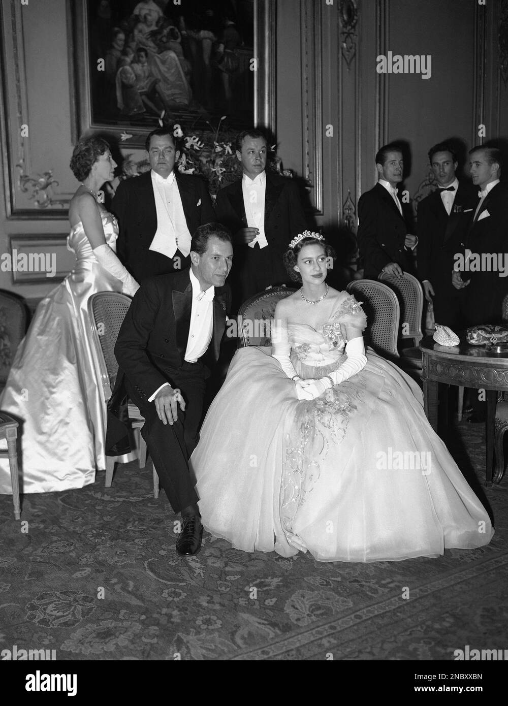 Princess Margaret is seated with Prince Marc Charles Marie de Bauveau ...