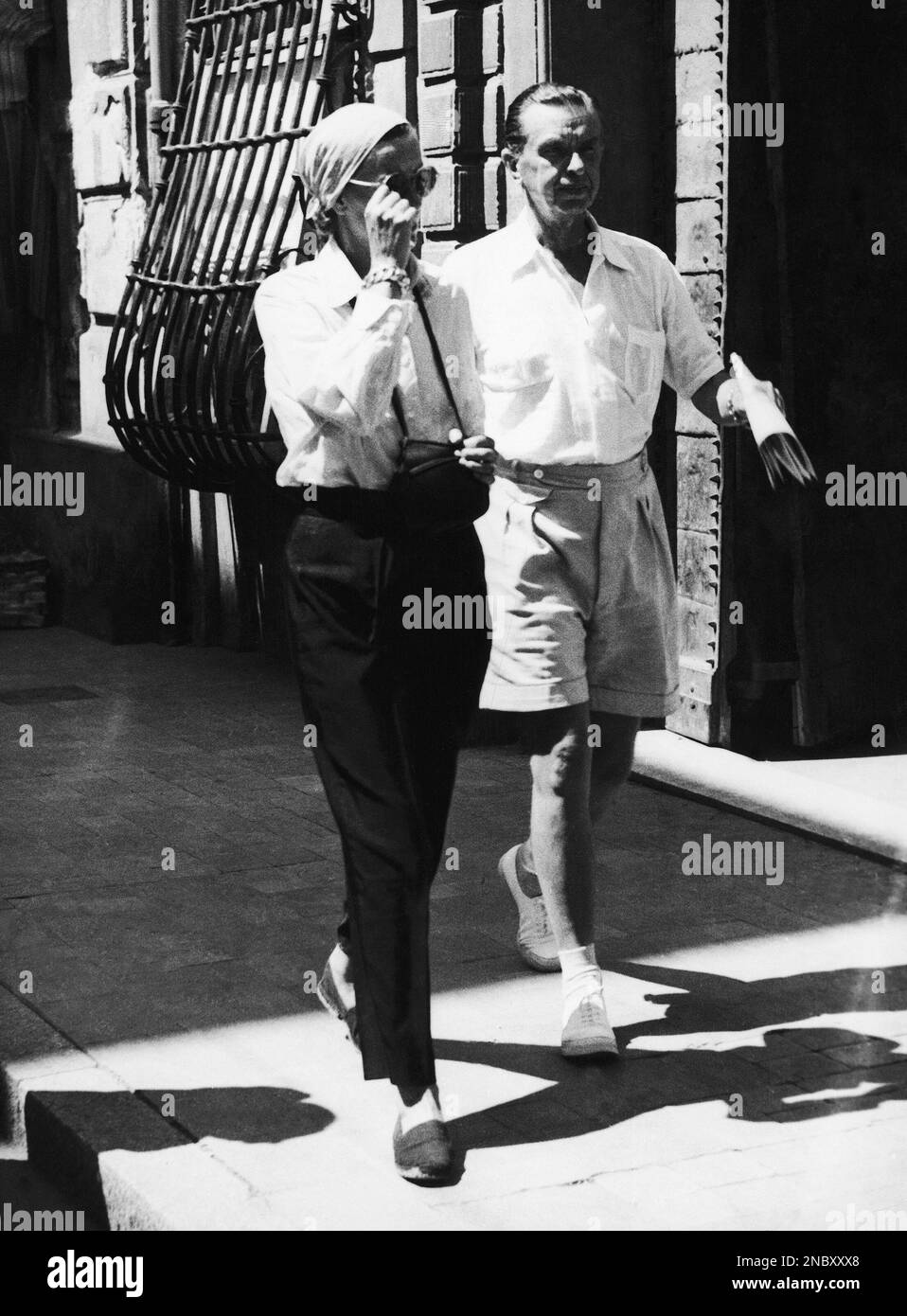 Swedish actress Greta Garbo strolls with friend George Schlee from New ...