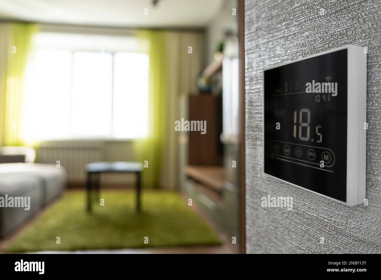 Programmable thermostat for temperature control in home. low ...