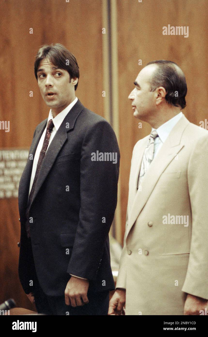 Christian Brando, left, Marlon Brando’s eldest son, looks toward Deputy ...