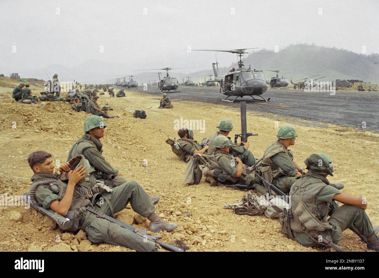 Troops of the 1st Battalion 5th Cavalry landed some three miles South ...