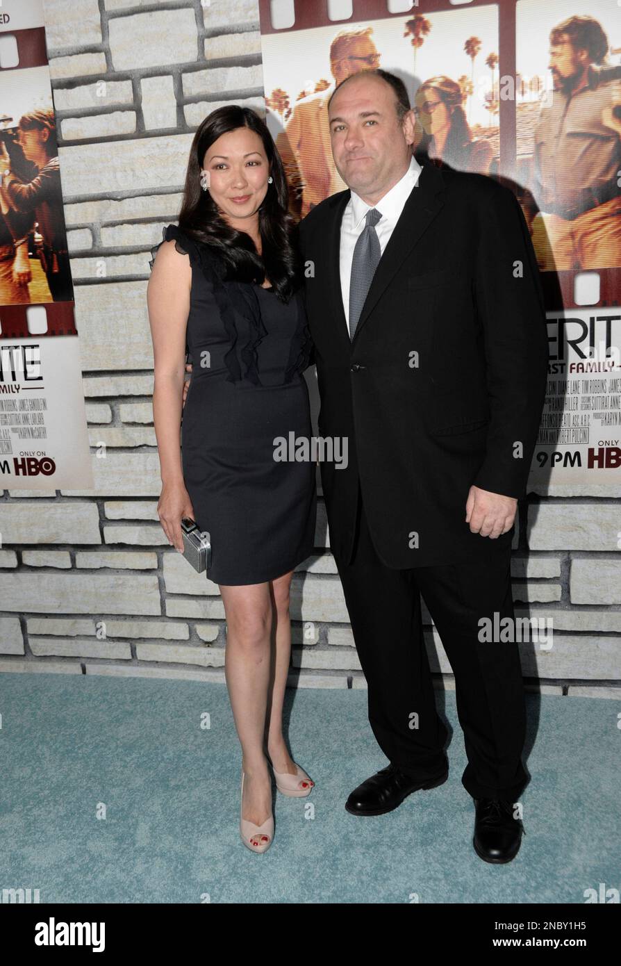 Actor James Gandolfini, right, and his wife Deborah Lin arrive at the ...