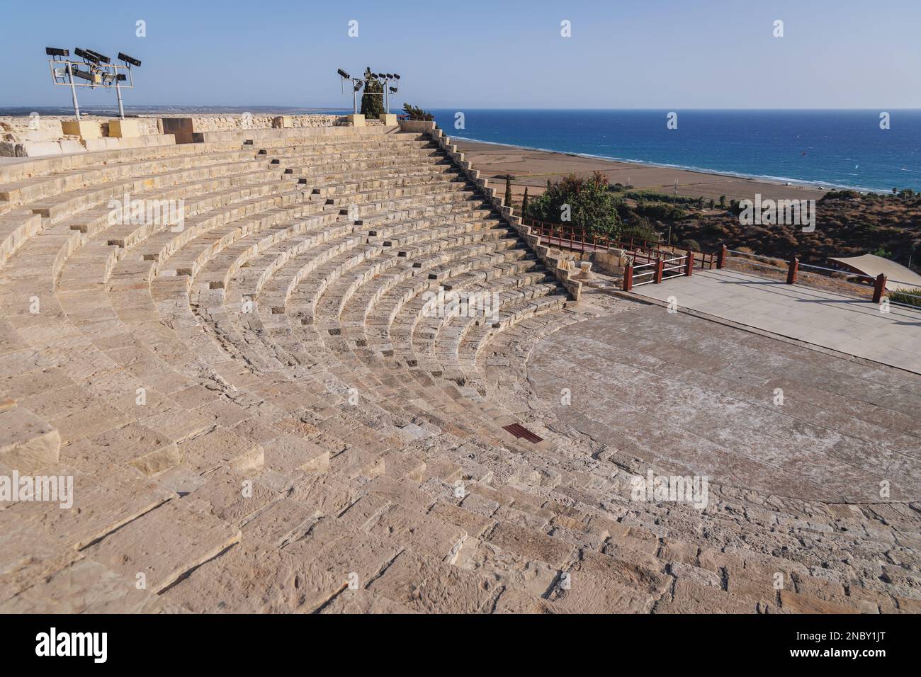 Ancient Amphitheater in Kourion Archaeological Site in Cyprus island ...