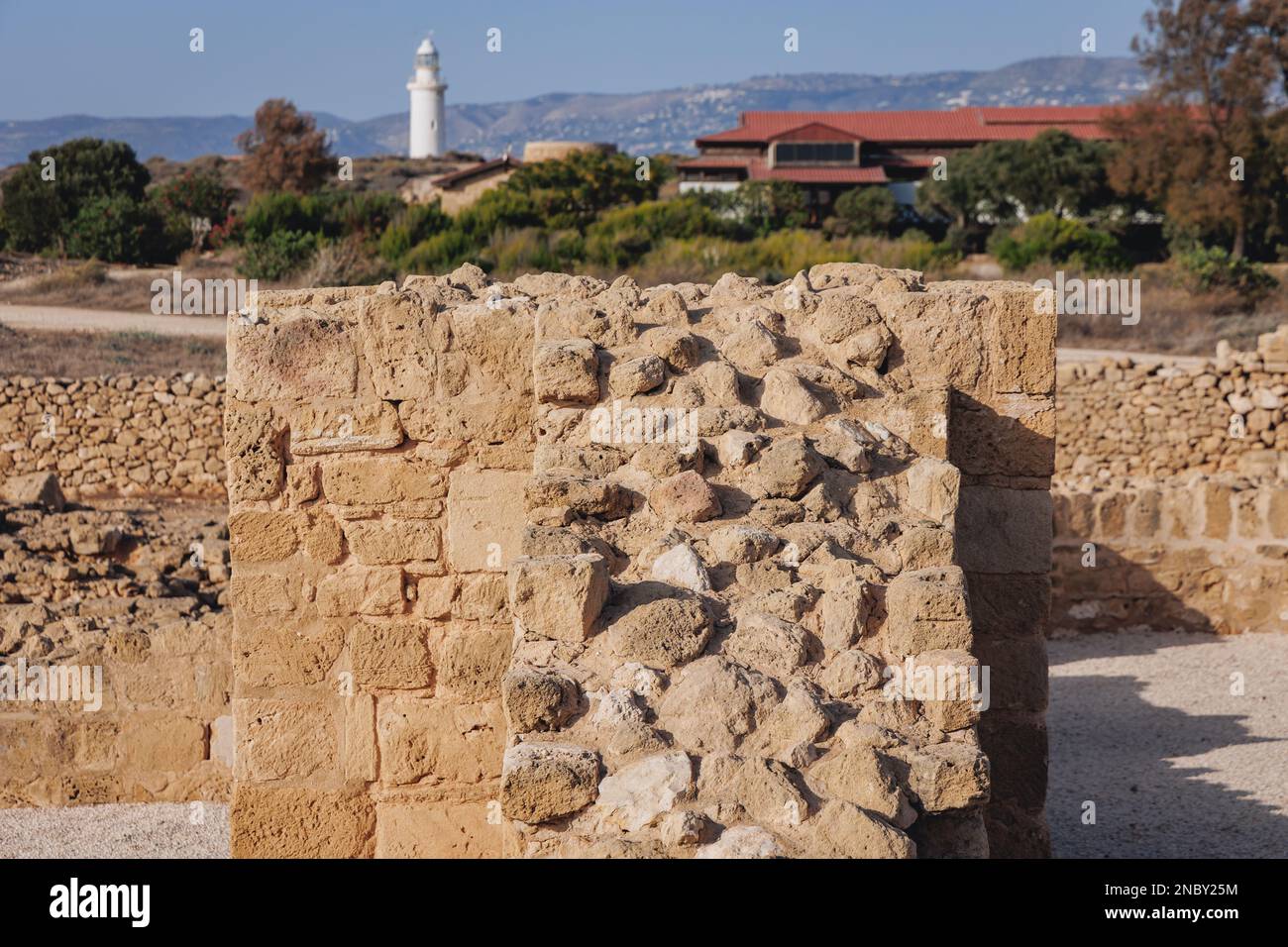 Ruins in Paphos Archaeological Park in Paphos city, Cyprus island ...